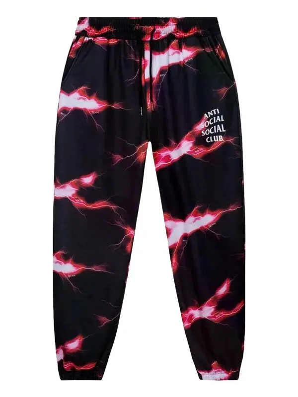 ANTI SOCIAL SOCIAL CLUB Lightning-print Track Pants - Black