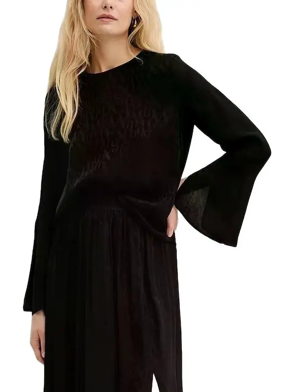 Armani Exchange Bell-sleeve Blouse - Black