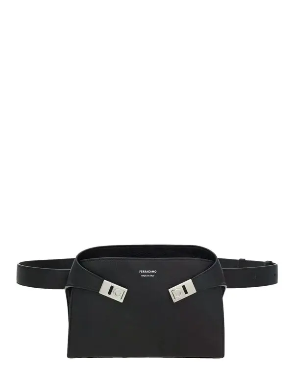 FERRAGAMO Bridge Closure Belt Bag - Black