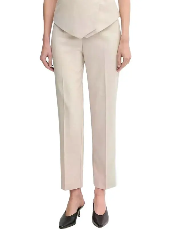 SANDRO FERRONE Wrap-front Darted Trousers - Neutrals