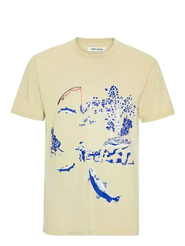 Henrik Vibskov Fishing-scene Print T-shirt - Neutrals