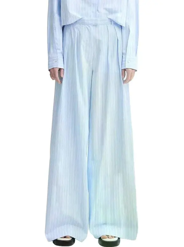 WON HUNDRED Pinstripe Wide Leg Trousers - Blue