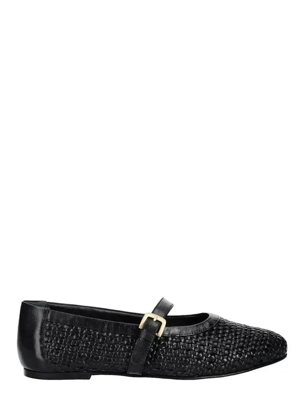 Gant Woven Leather Mary Jane Flats - Black