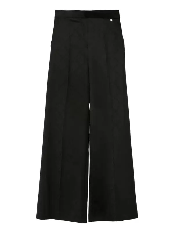 NISSA Geometric-pattern Trousers - Black