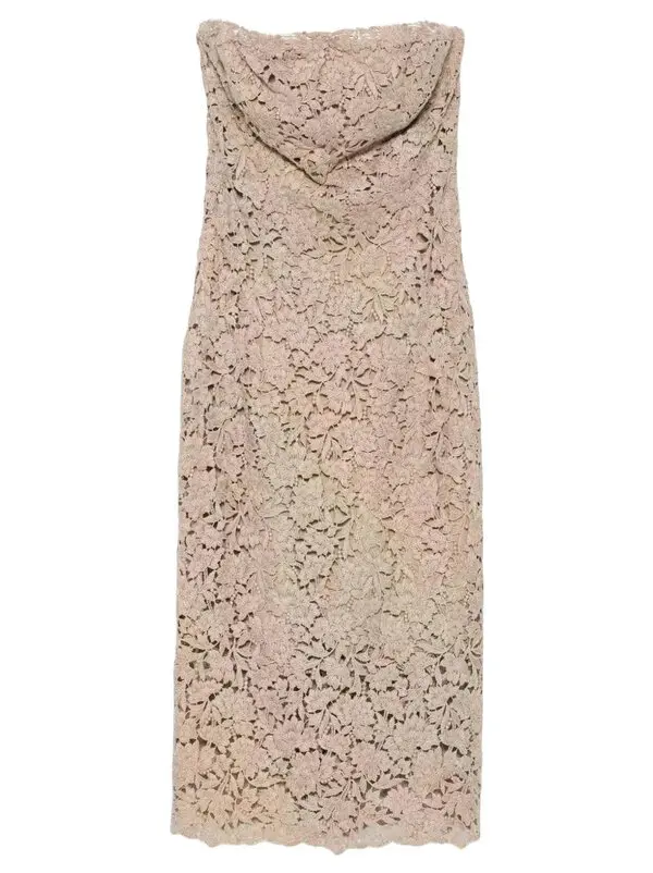 Ermanno Scervino Floral Lace Mini Dress - Neutrals
