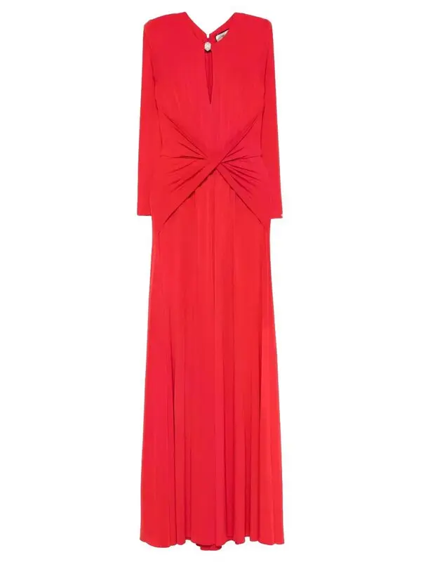 NISSA Keyhole-neck Maxi Dress - Red