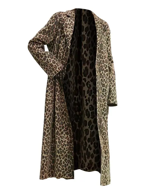 NEVER FULLY DRESSED Leopard Print Belted Coat - Neutrals