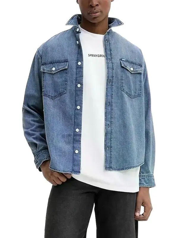 Hugo Double-pockets Denim Shirt - Blue