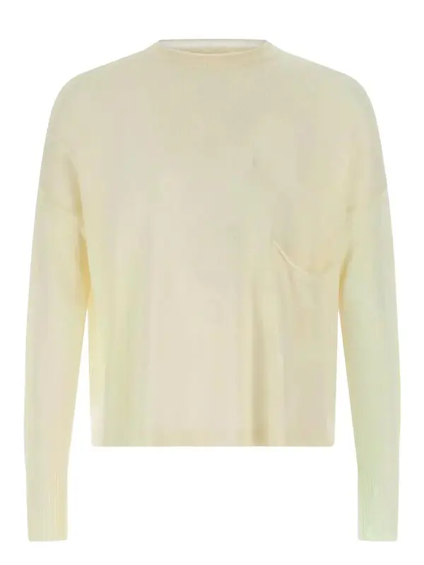 MA'RY'YA Round-neck Sweater With Pocket - Neutrals