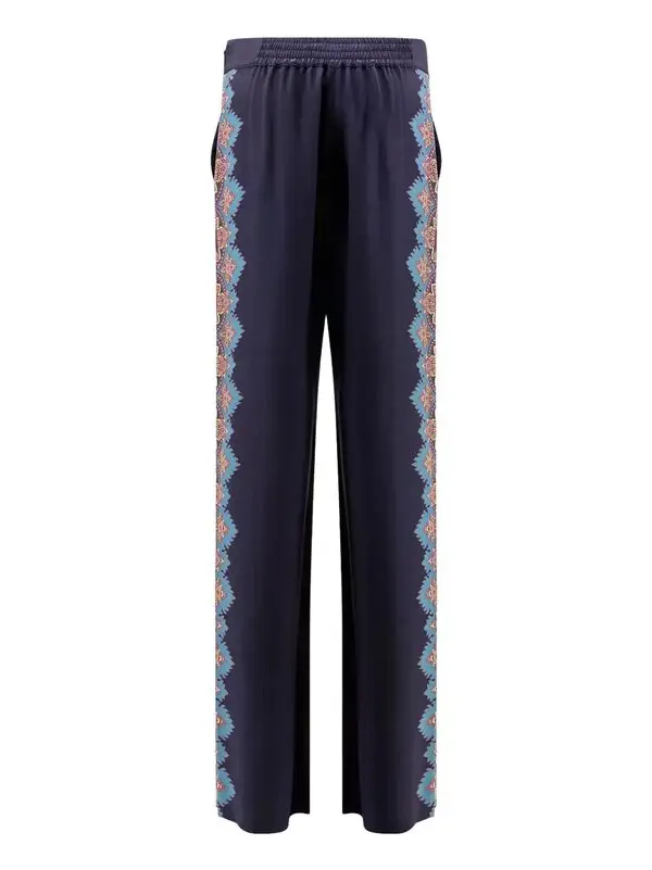 Etro Paisley-print Side-panel Trousers - Blue