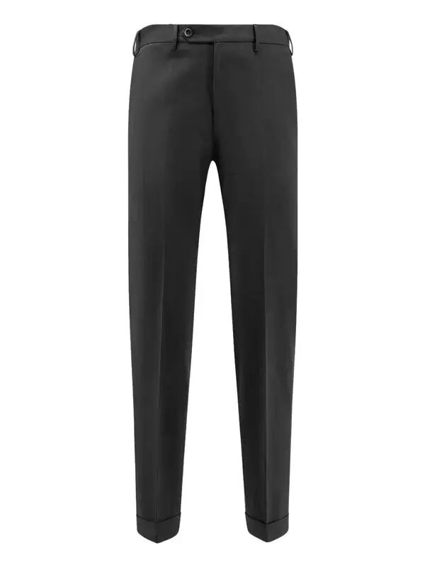 PT TORINO Cuffed Straight-leg Trousers - Black