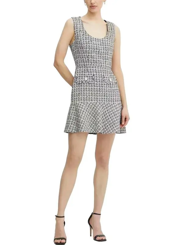 Guess Tweed Embellished Dress - Black