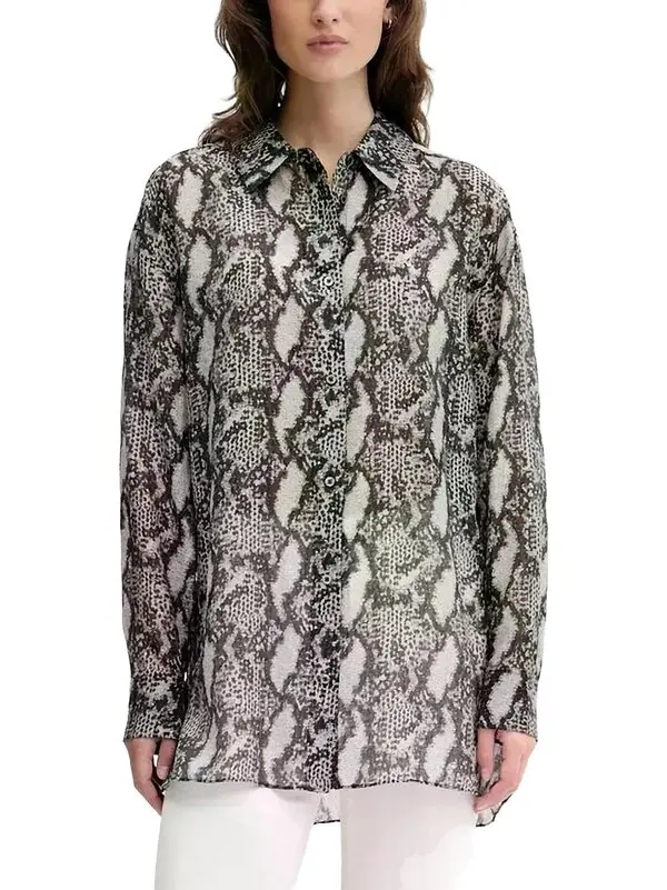 IRO PARIS Aloune Snakeskin Print Shirt - Black