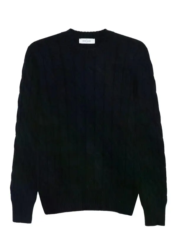 GRAN SASSO Cable-knit Crew-neck Sweater - Blue