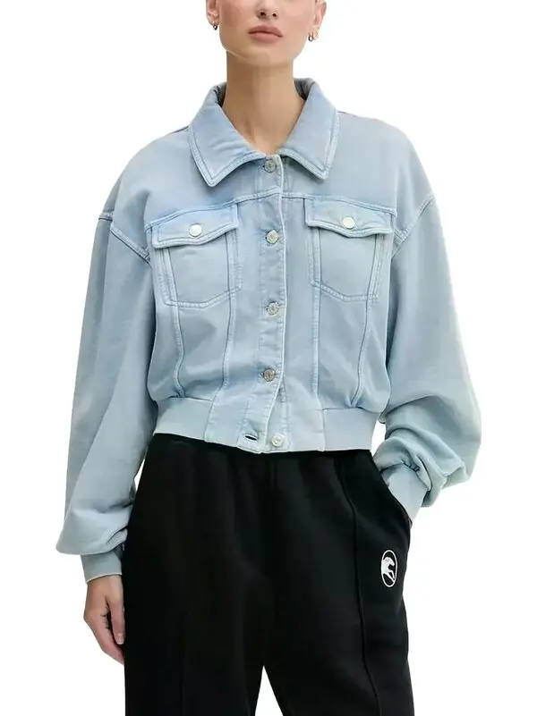 Moschino Button-fastening Cropped Denim Jacket - Blue