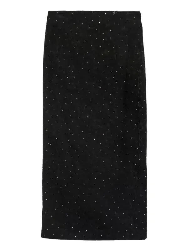 NISSA Embellished Midi Skirt - Black