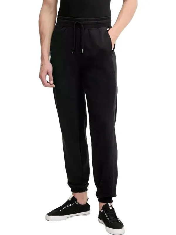 BOSS Ribbed-cuff Track Pants - Black