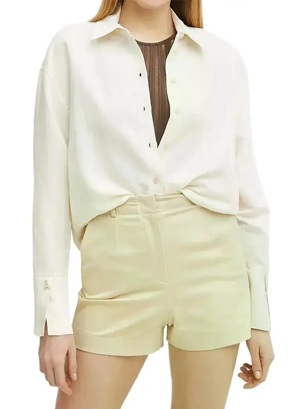 Patrizia Pepe Logo-plaque High-waisted Shorts - Neutrals