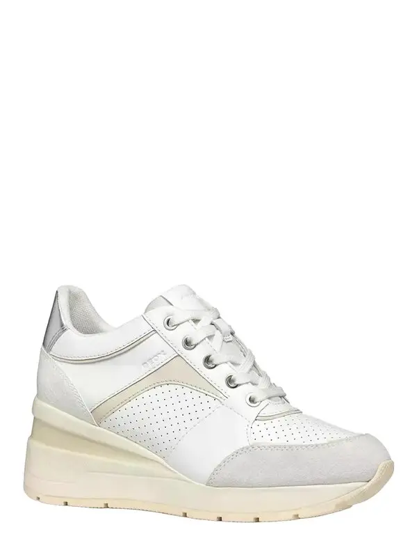 Geox Perforated Lace-up Sneakers - White