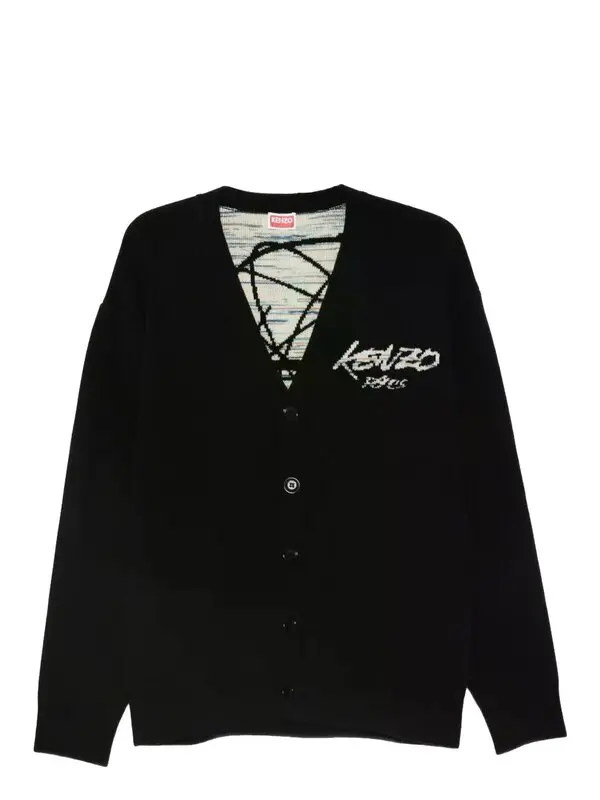 Kenzo X Futura 2000 Logo-embroidered Cardigan - Black