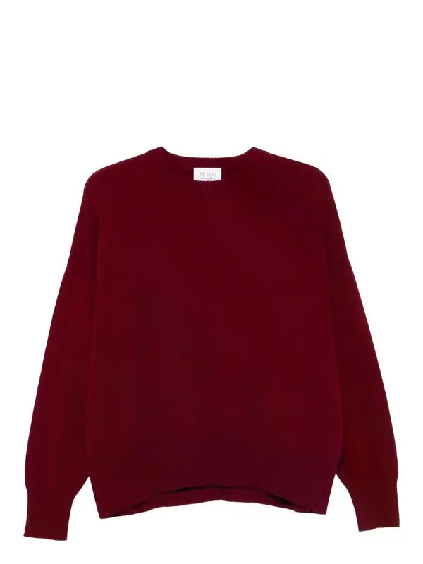 BEYOU Crew Neck Cashmere Sweater - Red