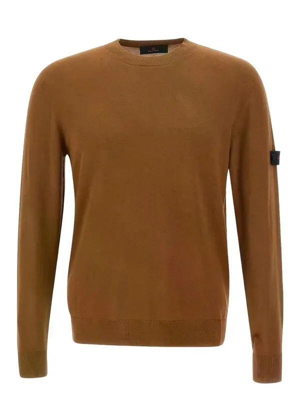 Peuterey Logo-patch Crew-neck Sweater - Brown