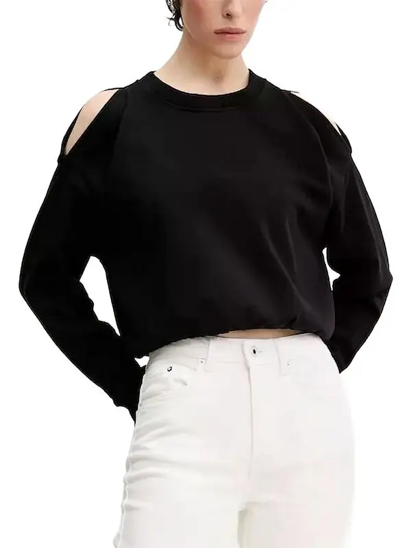 Karl Lagerfeld Shoulder Cut-out Sweatshirt - Black