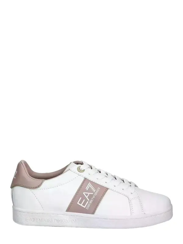 Emporio Armani Logo-detail Leather Sneakers - White