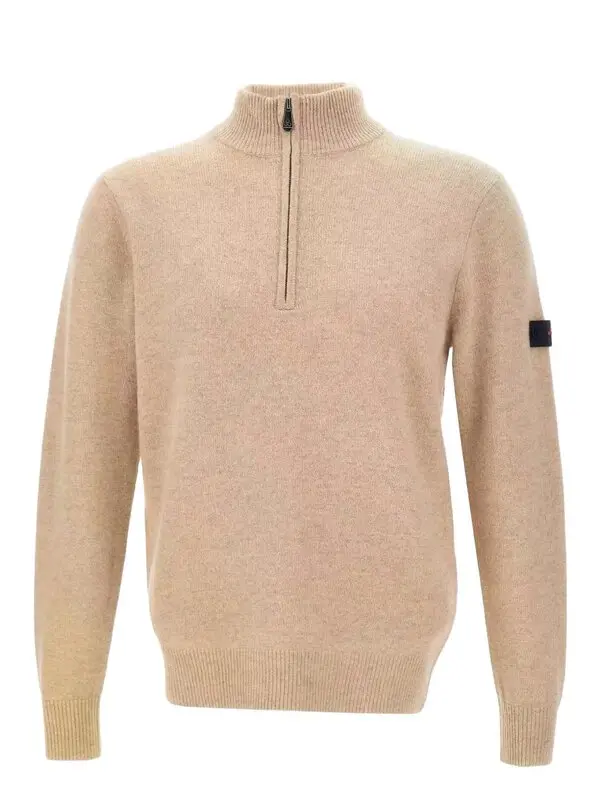 Peuterey Half-zip High-neck Sweater - Neutrals