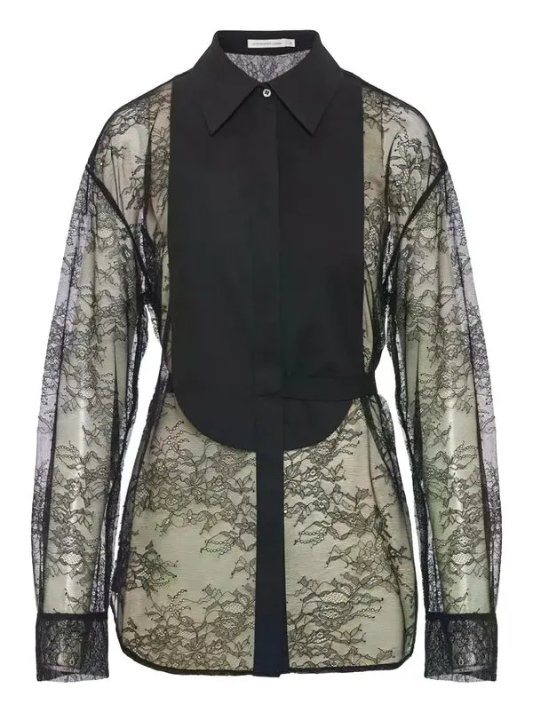 Christopher Esber Lace Tuxedo Shirt - Black