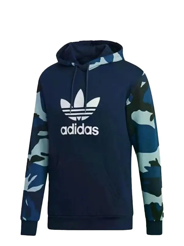 Adidas Camouflage Panelled Hoodie - Blue