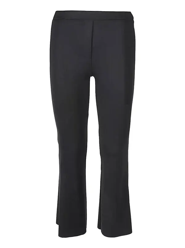 Liviana Conti Elasticated-waistline Flared Trousers - Black