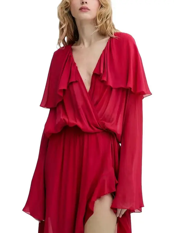 ANIYE BY Ruffled Long Sleeve Dress - Red