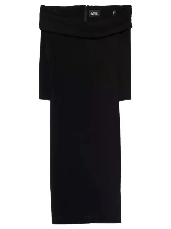 Solace London The Yuni Off-shoulder Midi Dress - Black