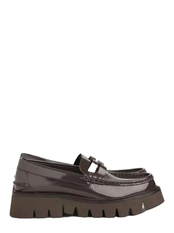 PEDRO GARCIA Patent-leather Platform Loafers - Brown