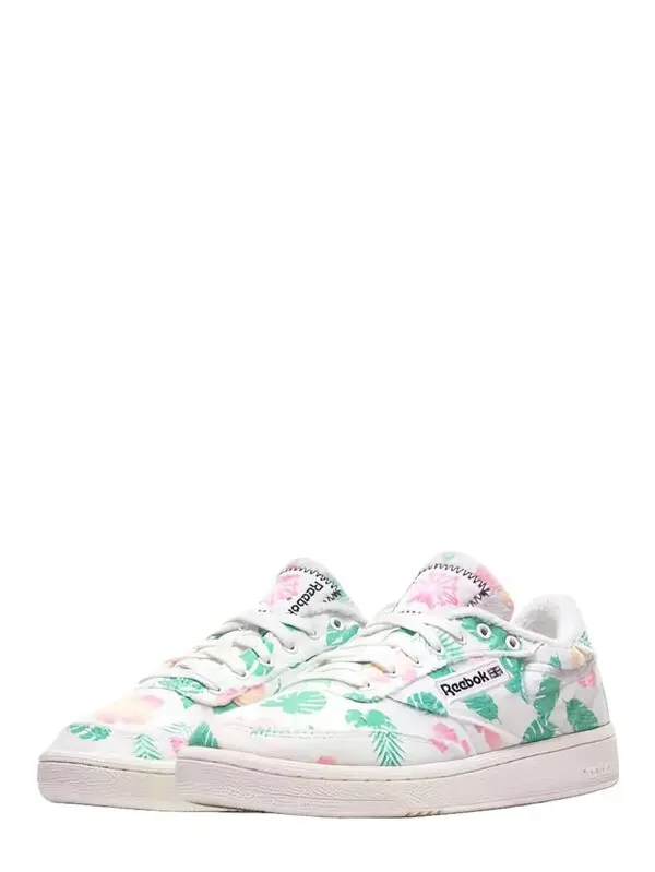 REEBOK Club C 85 Floral-print Trainers - White