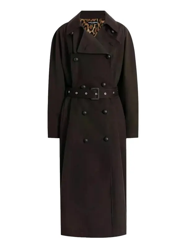 Dolce & Gabbana Belted Double-breasted Coat - Brown