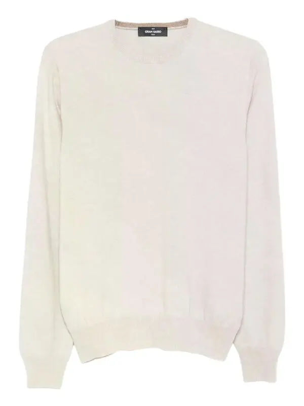 GRAN SASSO Crew Neck Cashmere Sweater - Neutrals