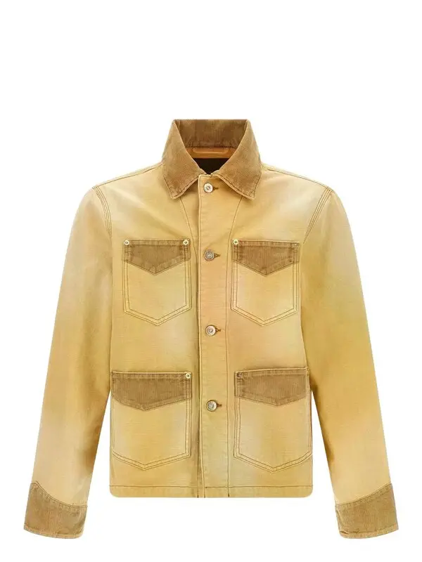 WALES BONNER Sierra Corduroy-panel Canvas Jacket - Yellow