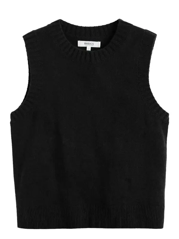 Chinti & Parker Crew-neck Ribbed Vest - Black