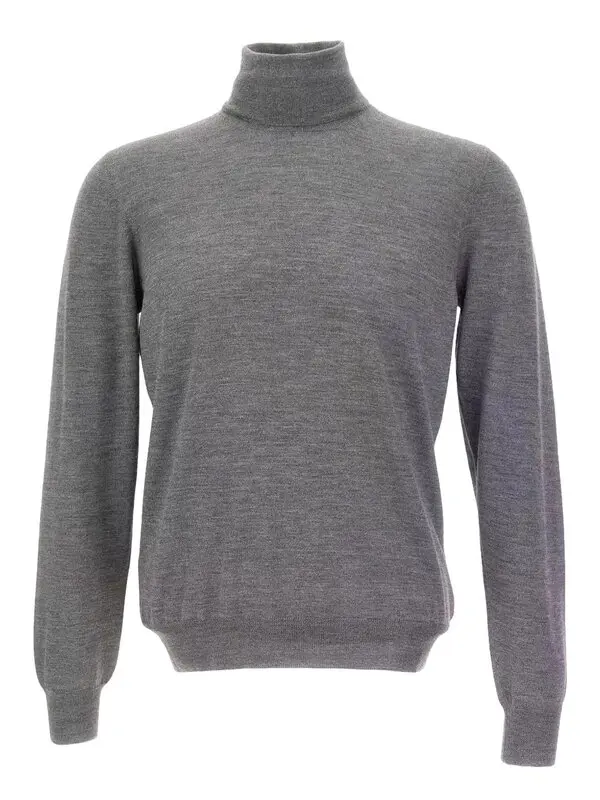 GRAN SASSO Turtleneck Ribbed Sweater - Grey