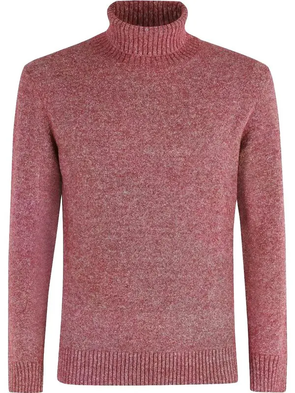 KANGRA Ribbed Turtleneck Sweater - Red