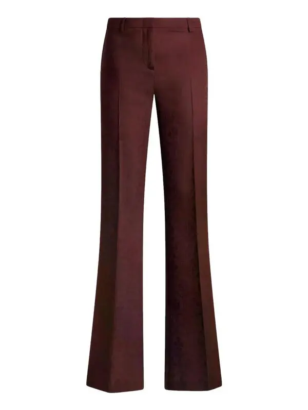 Etro Paisley-jacquard Wool Trousers - Red