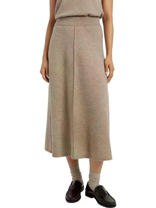 Chinti & Parker Cashmere-blend Midi Skirt - Neutrals