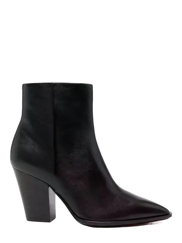 Santoni Pointed-toe Block-heel Boots - Black