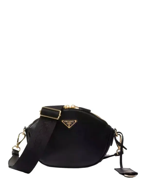 Prada Triangle-logo Zip-top Shoulder Bag - Black