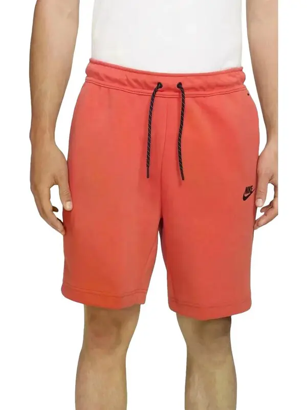 Nike Tech Fleece Drawstring Shorts - Red