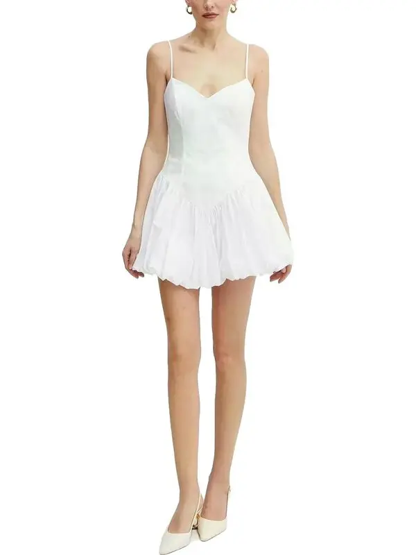 Bardot Cotton Bubble Mini Dress - White