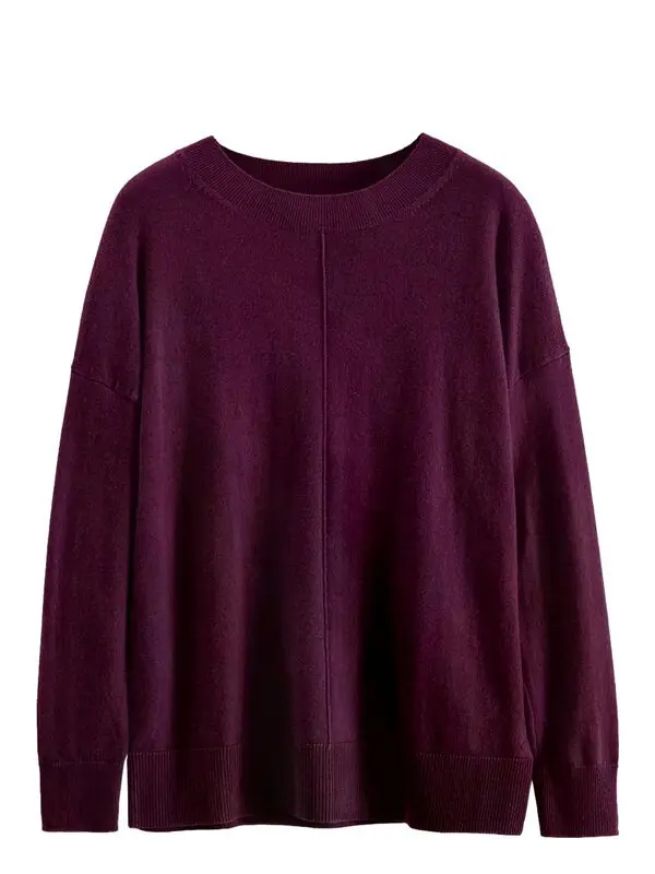 Chinti & Parker Wool Blend Crew Neck Sweater - Purple