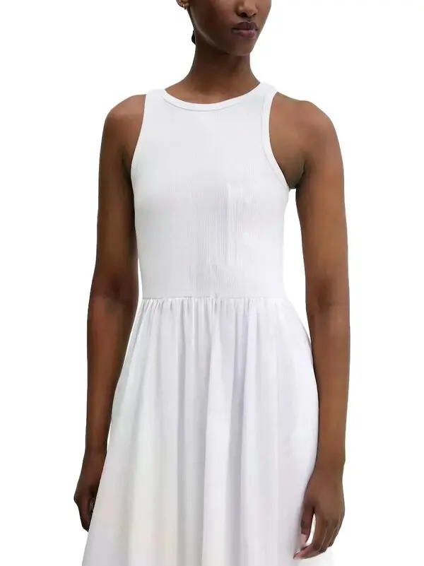 Desigual Ribbed Eyelet-trimmed Midi Dress - White